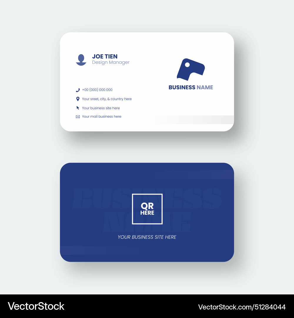 Name card minimalist design template with two Vector Image