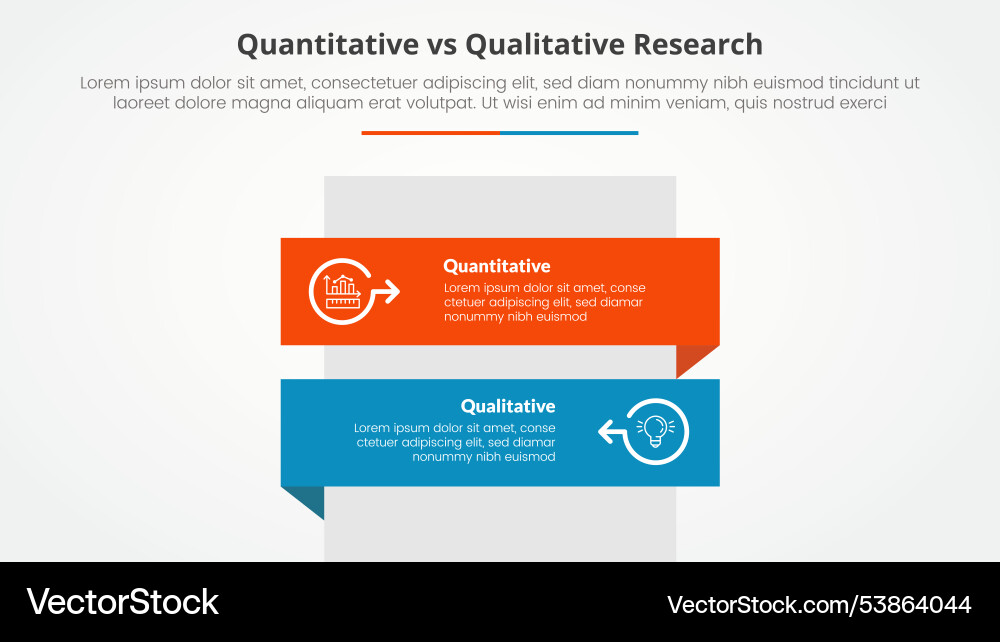 Quantitative vs qualitative research data Vector Image