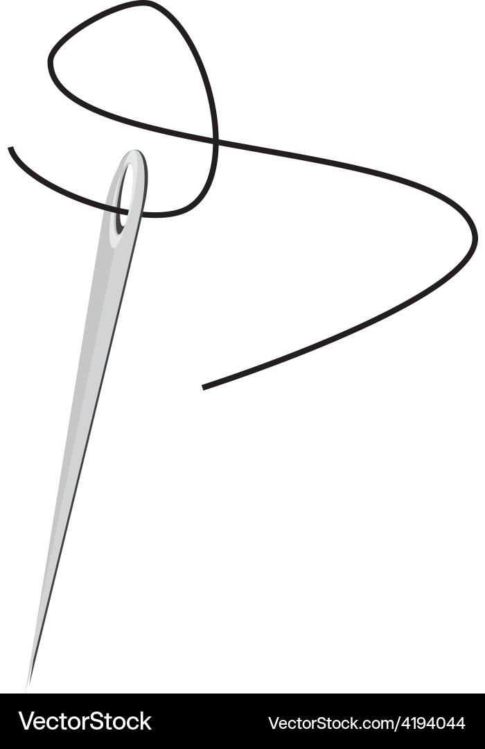 Silver Sewing Needle Royalty Free Vector Image
