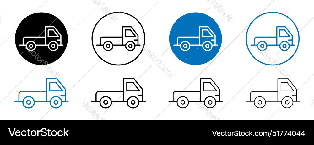 Truck container empty icon set black filled Vector Image