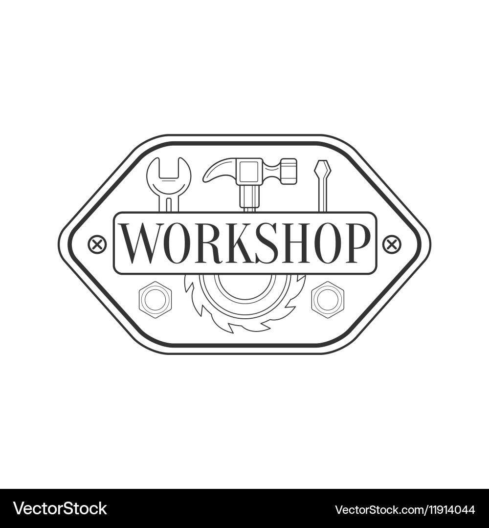Workshop Tools: Hammer, Screwdriver, Wrench Vector Image