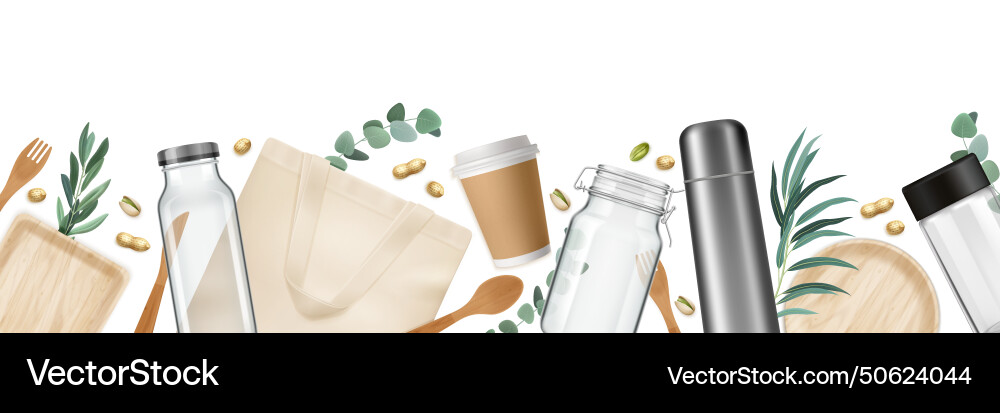 Zero waste horizontal poster Royalty Free Vector Image