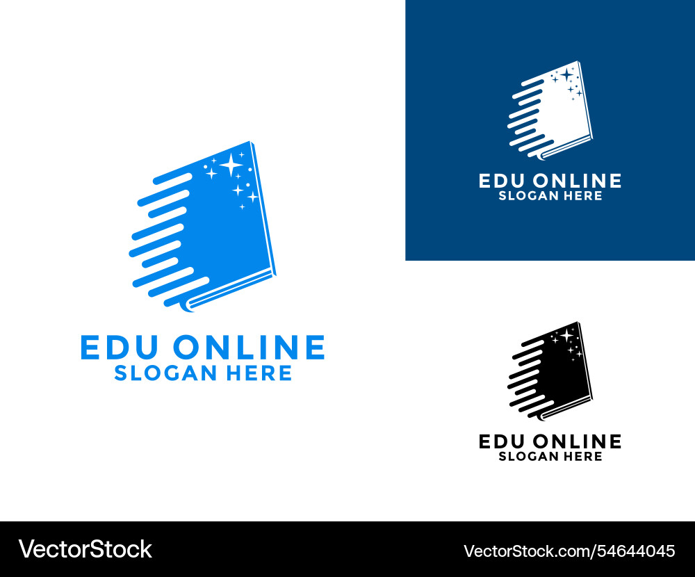 Book online logo design education online logo Vector Image
