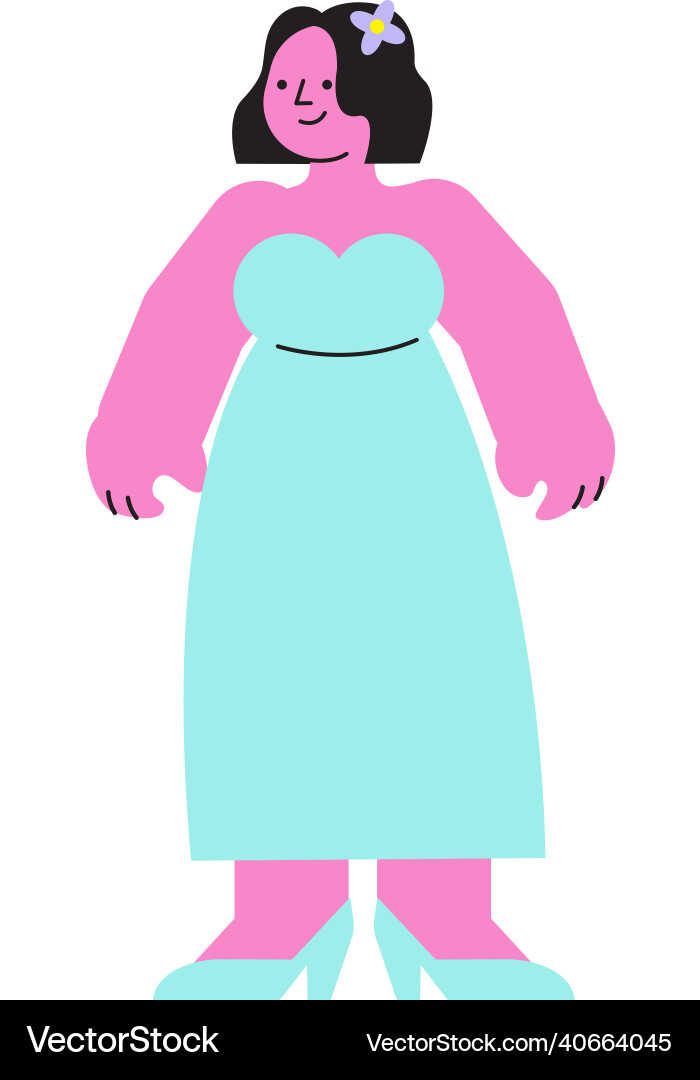 Female model flat composition Royalty Free Vector Image