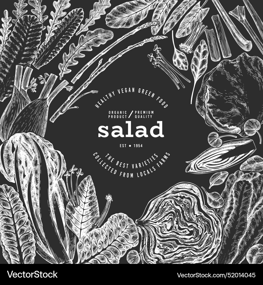 Green vegetable design template hand drawn Vector Image