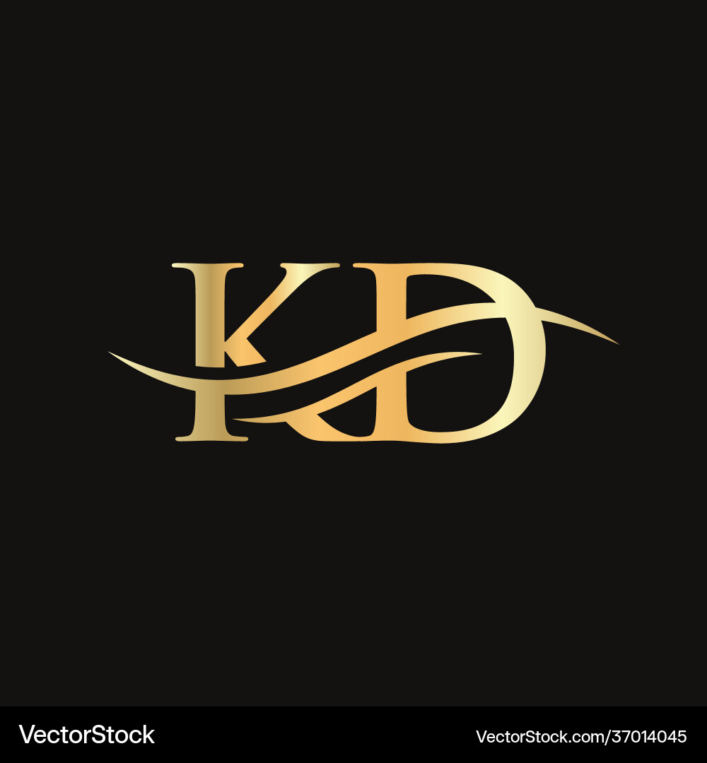 Kd logo design initial letter Royalty Free Vector Image