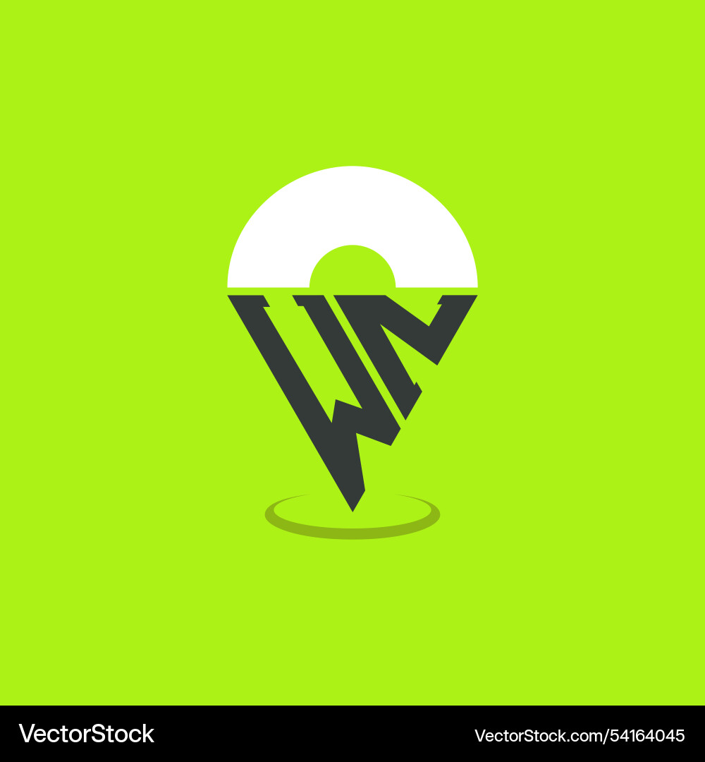 Letter wn location logo design modern initials Vector Image