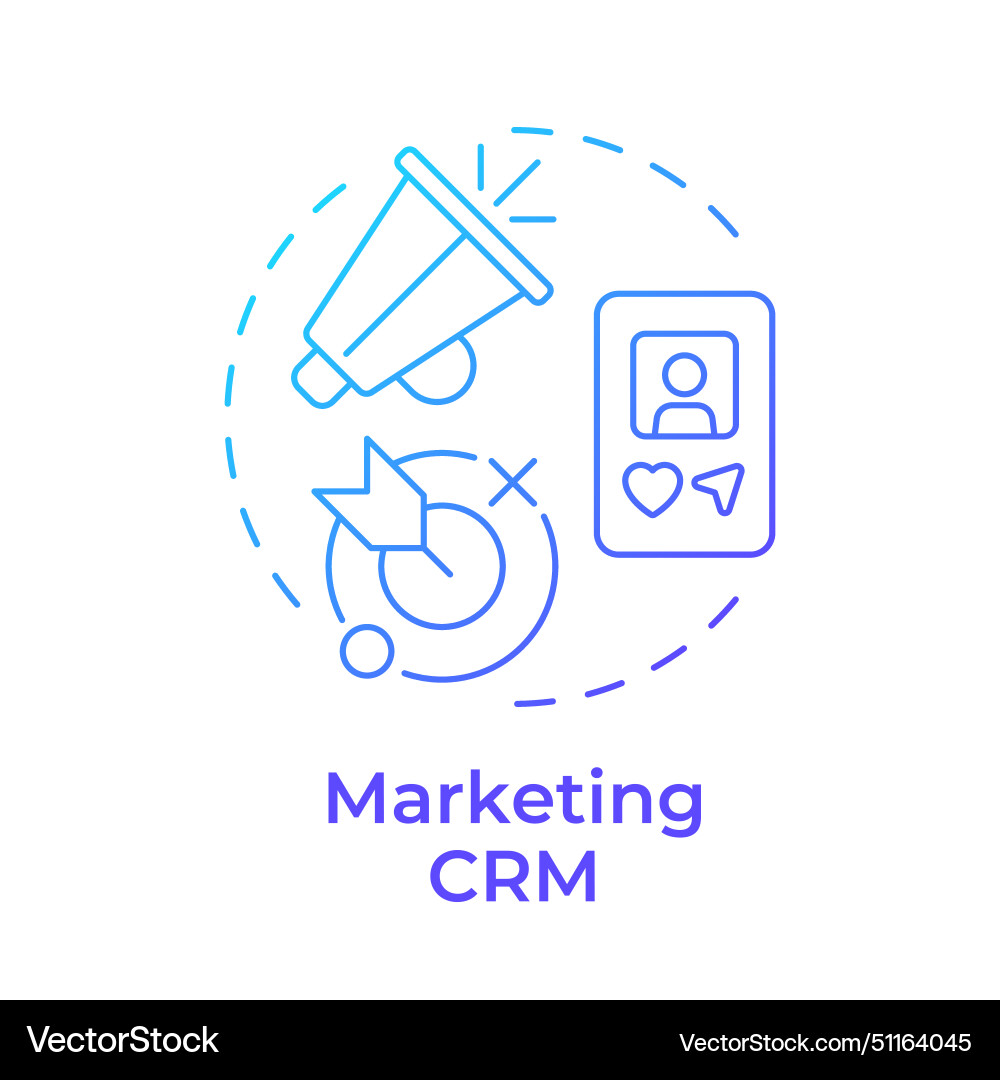 Marketing crm blue gradient concept icon Vector Image
