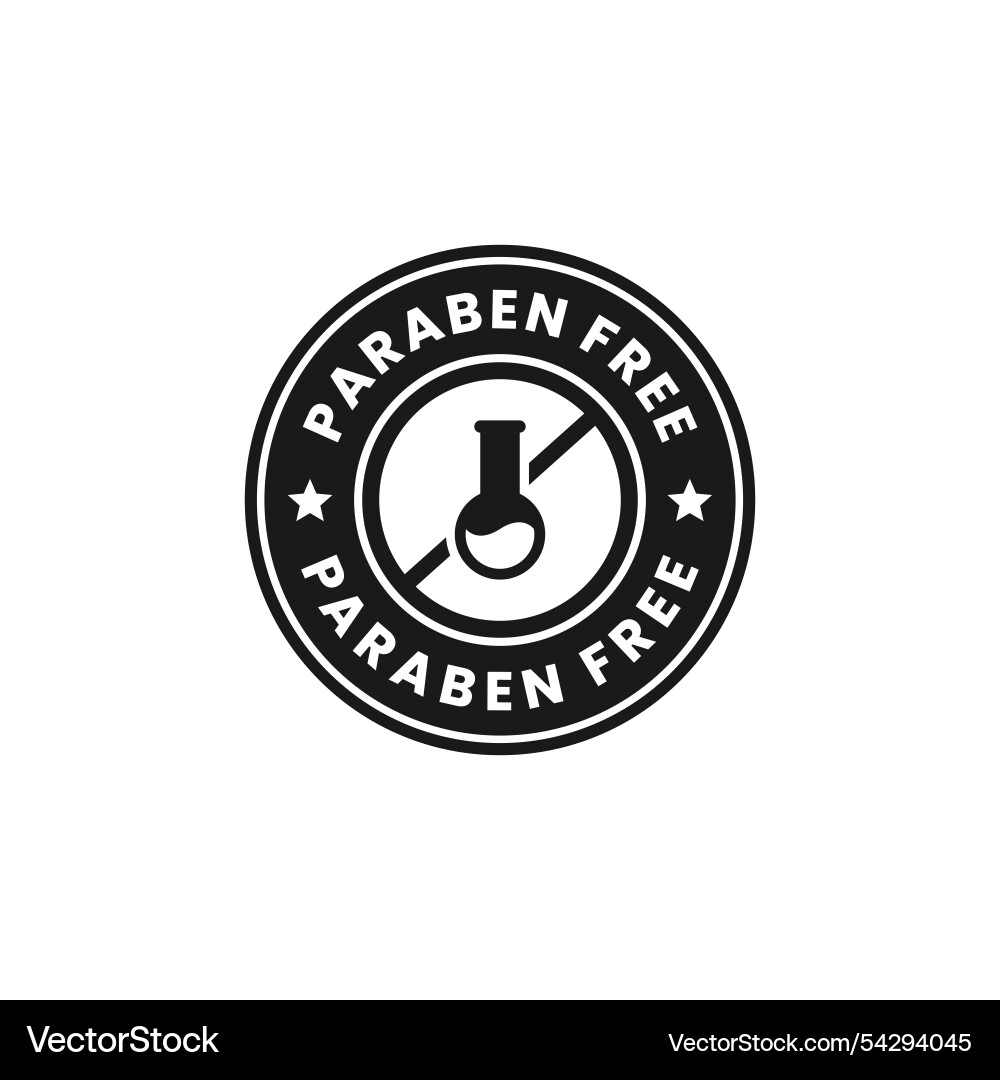 Parabens free or paraben label isolated Royalty Free Vector