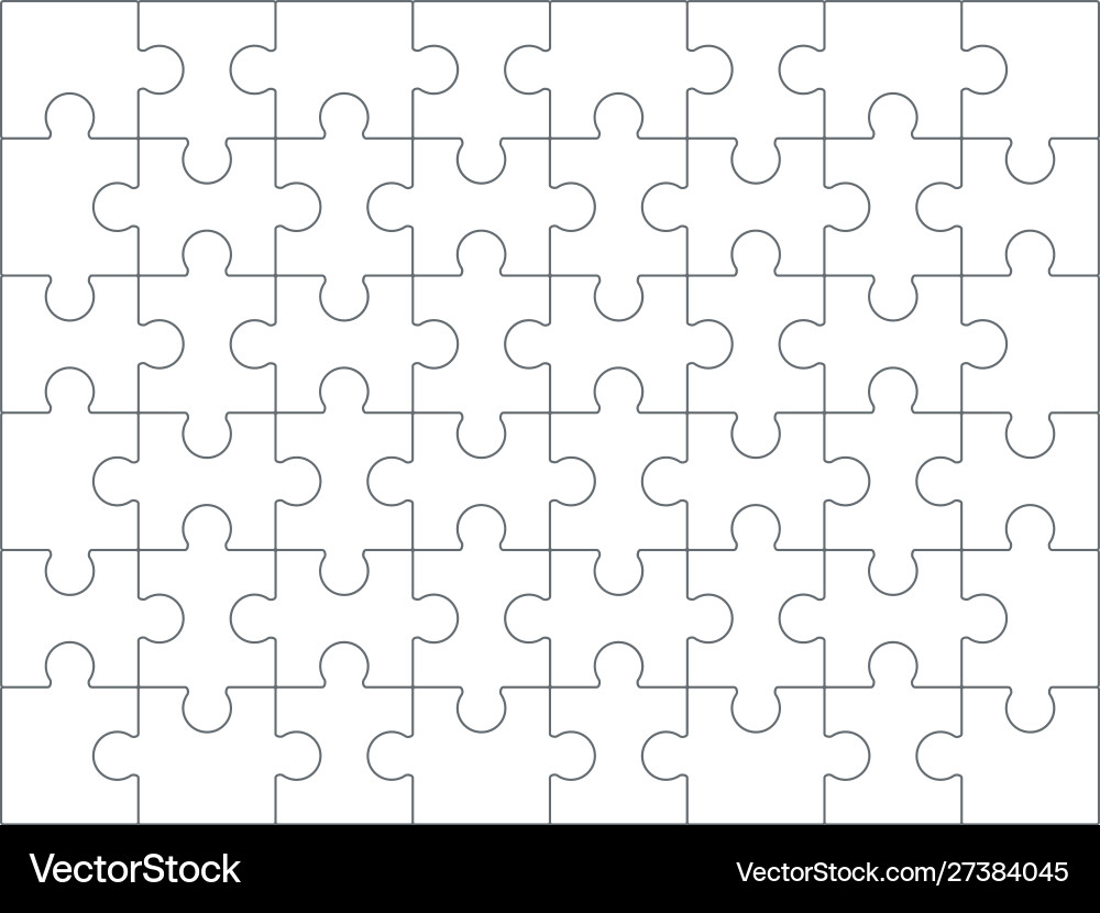 Puzzle background jigsaw blank white set Vector Image