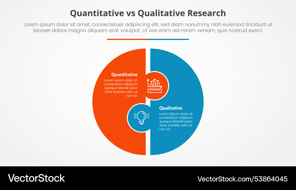 Quantitative vs qualitative research data Vector Image