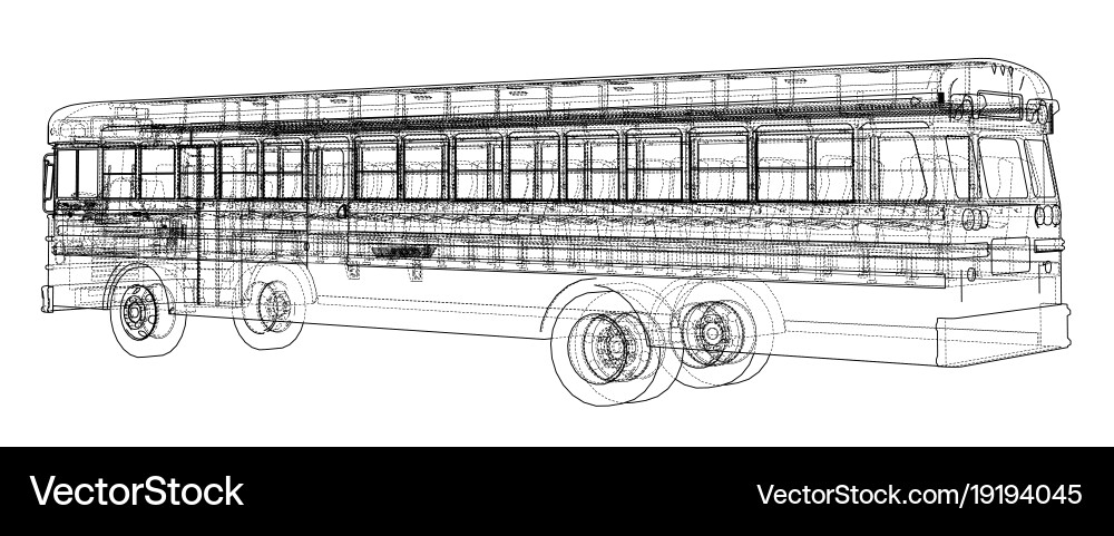 School bus outline Royalty Free Vector Image - VectorStock