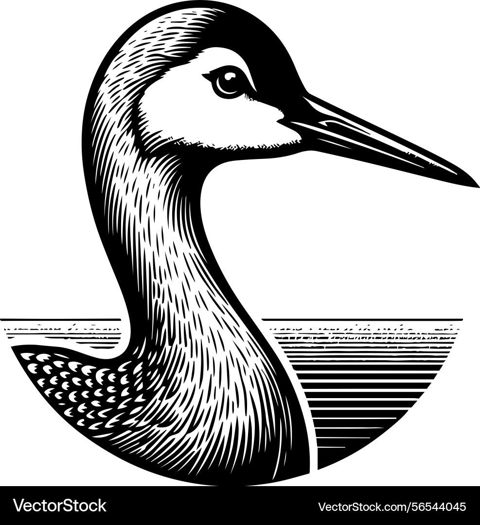 Simple sandhill crane side view icon vintage Vector Image