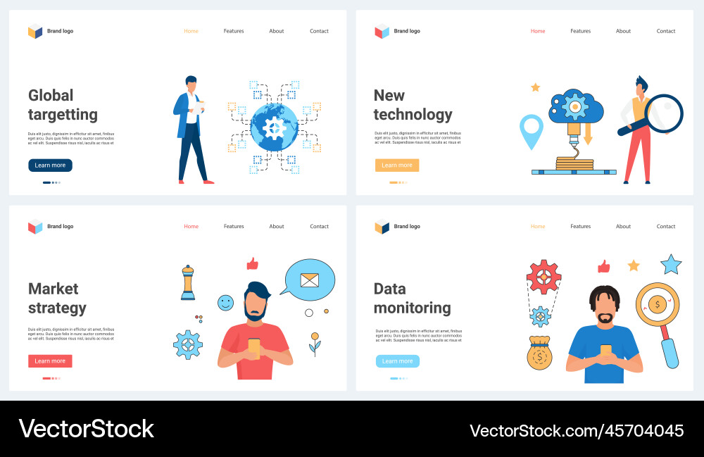 Targeting and global data monitoring services Vector Image