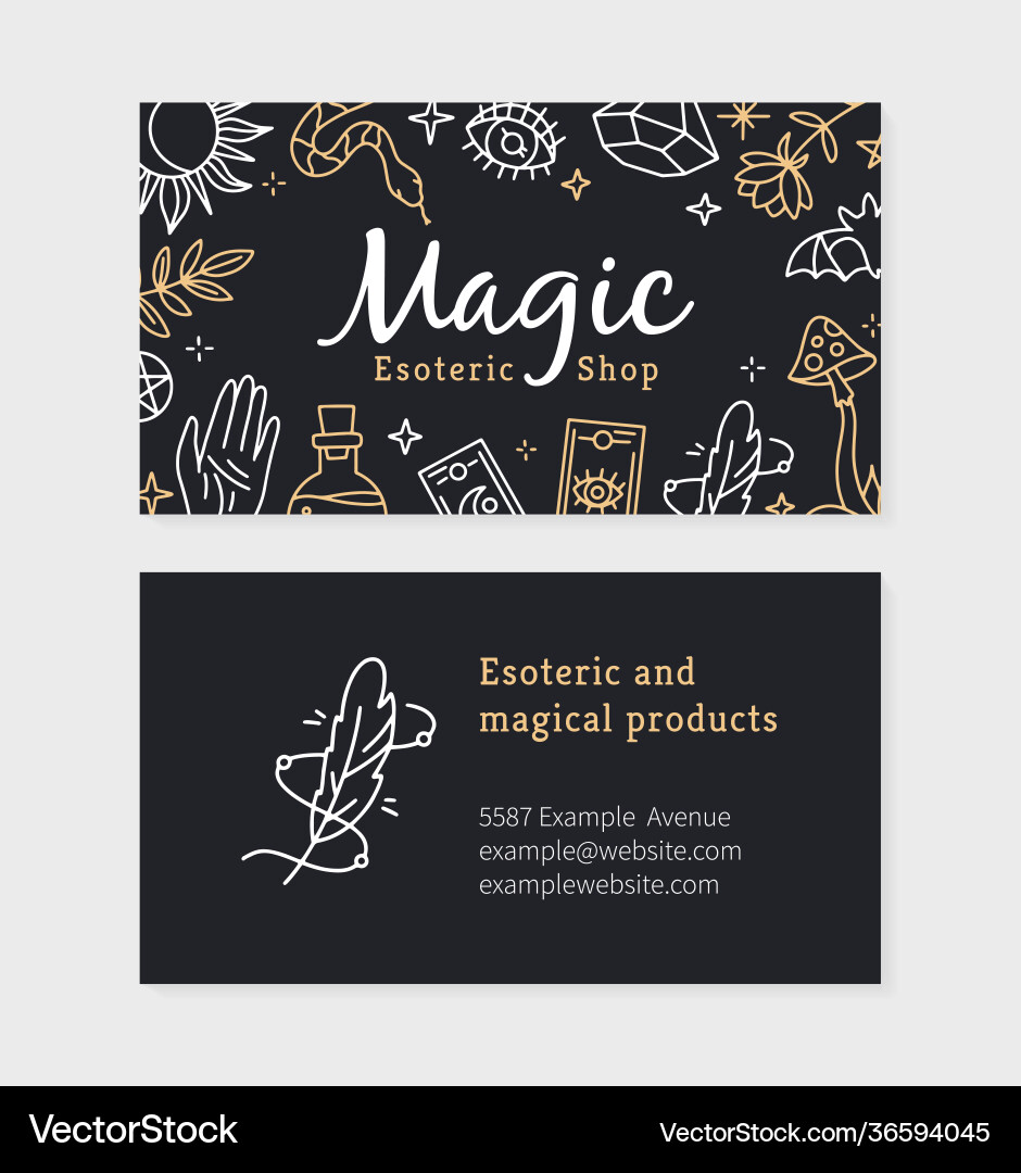 Witchcraft & Magic Shop Business Card Vector Image