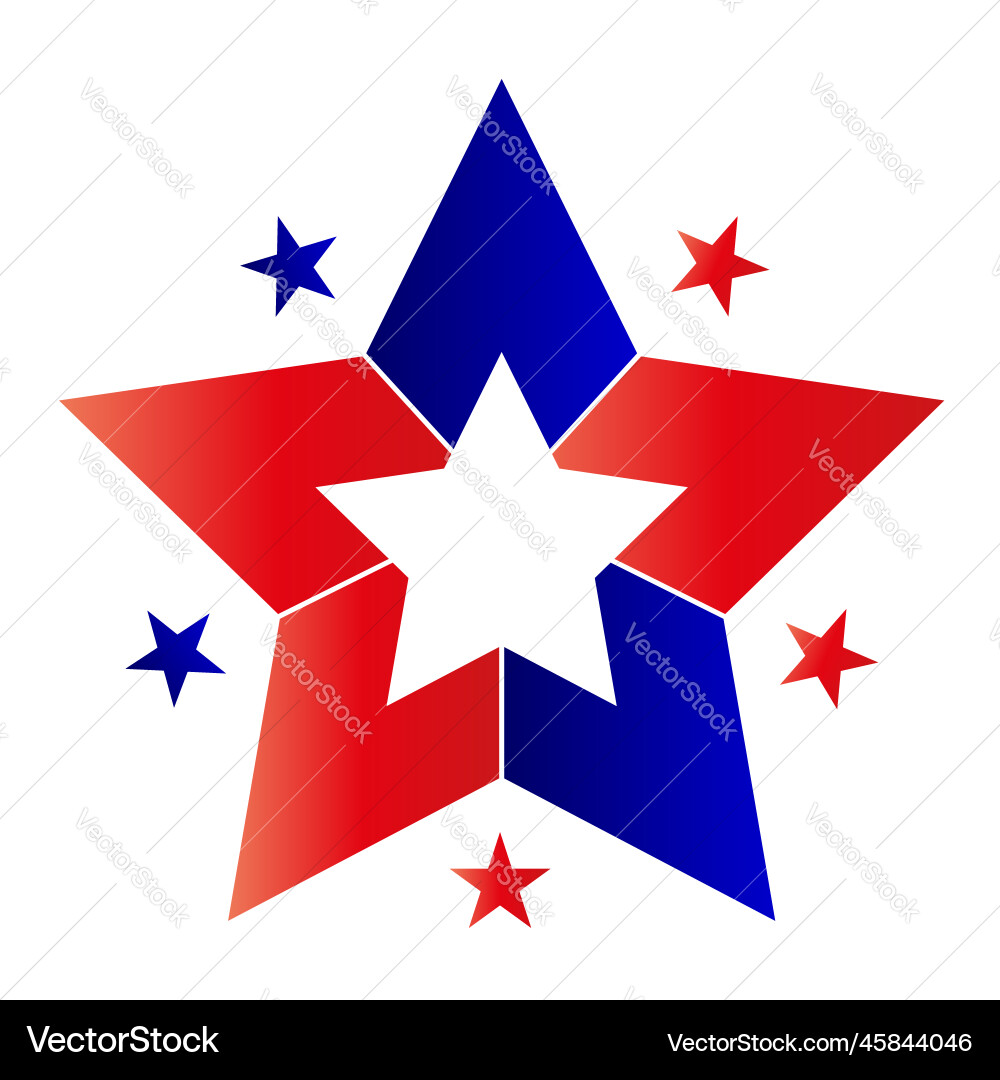 American blue star symbol Royalty Free Vector Image