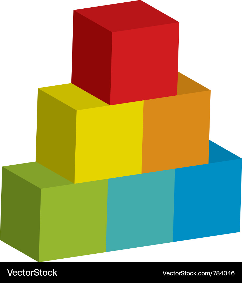 Block tower Royalty Free Vector Image - VectorStock