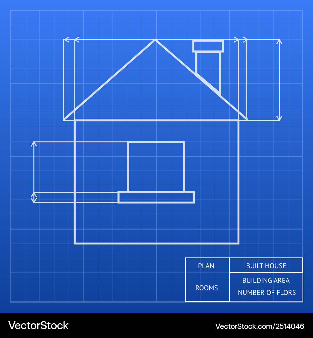 Blaupause eines Hausdesigns Lizenzfreies Vektorbild