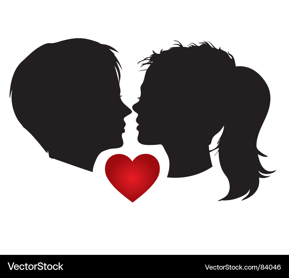 Couple kisses Royalty Free Vector Image - VectorStock