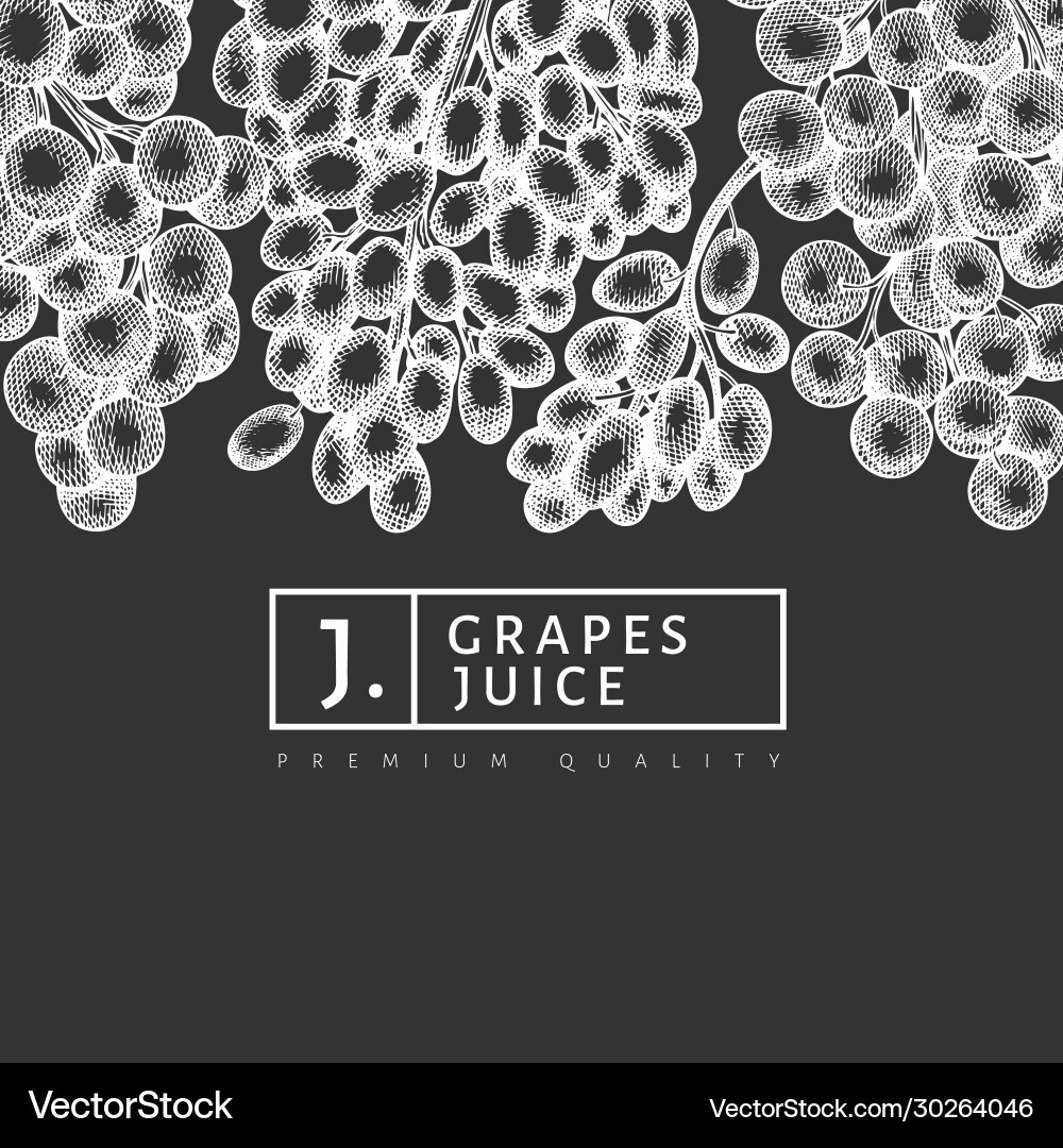 Grape design template hand drawn berry Royalty Free Vector