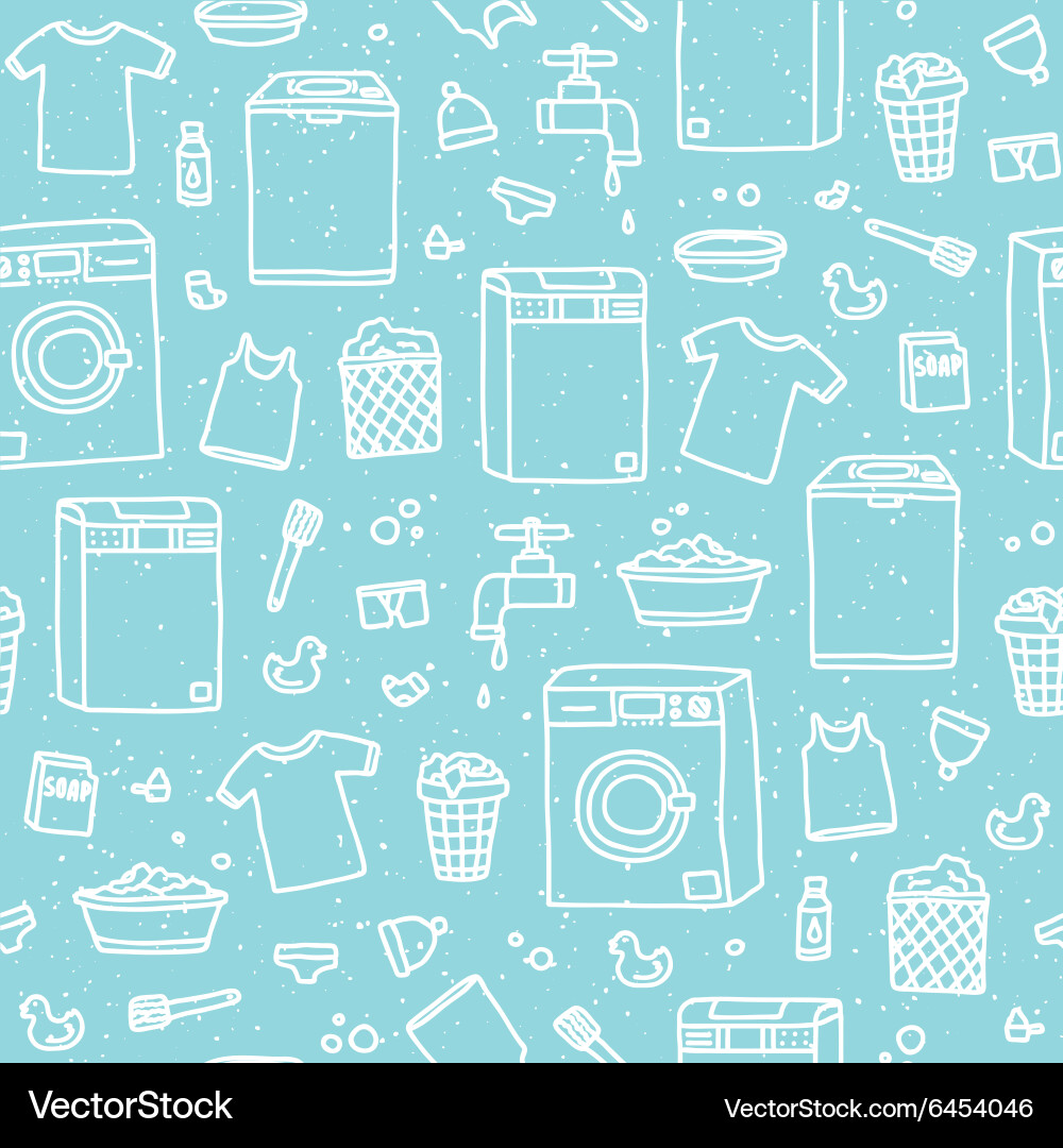 Laundry service seamless pattern Royalty Free Vector Image