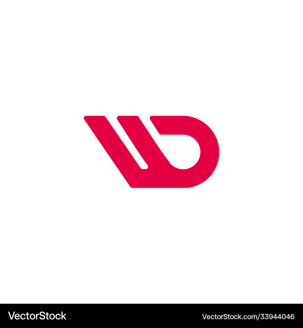 Letter ud simple geometric line symbol logo Vector Image