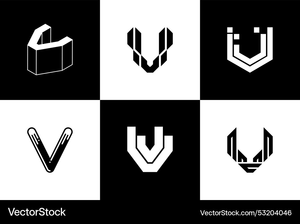 Letter v fonts and logo design Royalty Free Vector Image