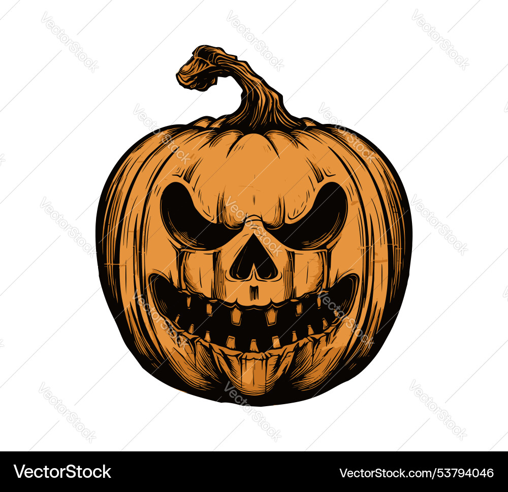 Scary pumpkin spooky horror element image scary Vector Image