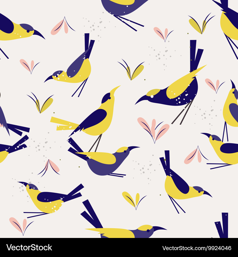 Seamless pattern bird Royalty Free Vector Image