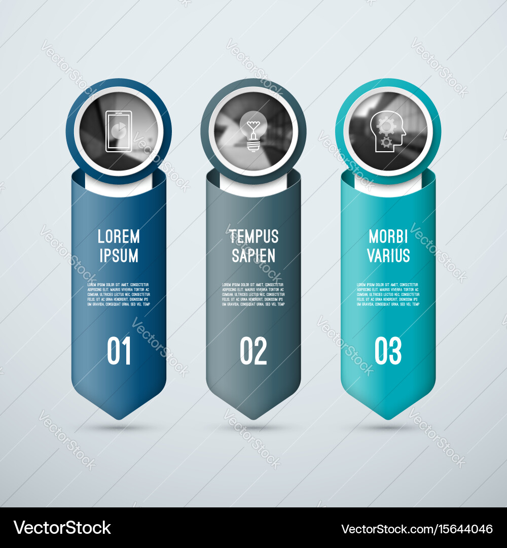 Three Vertical Arrows - Workflow Concept Vector Image
