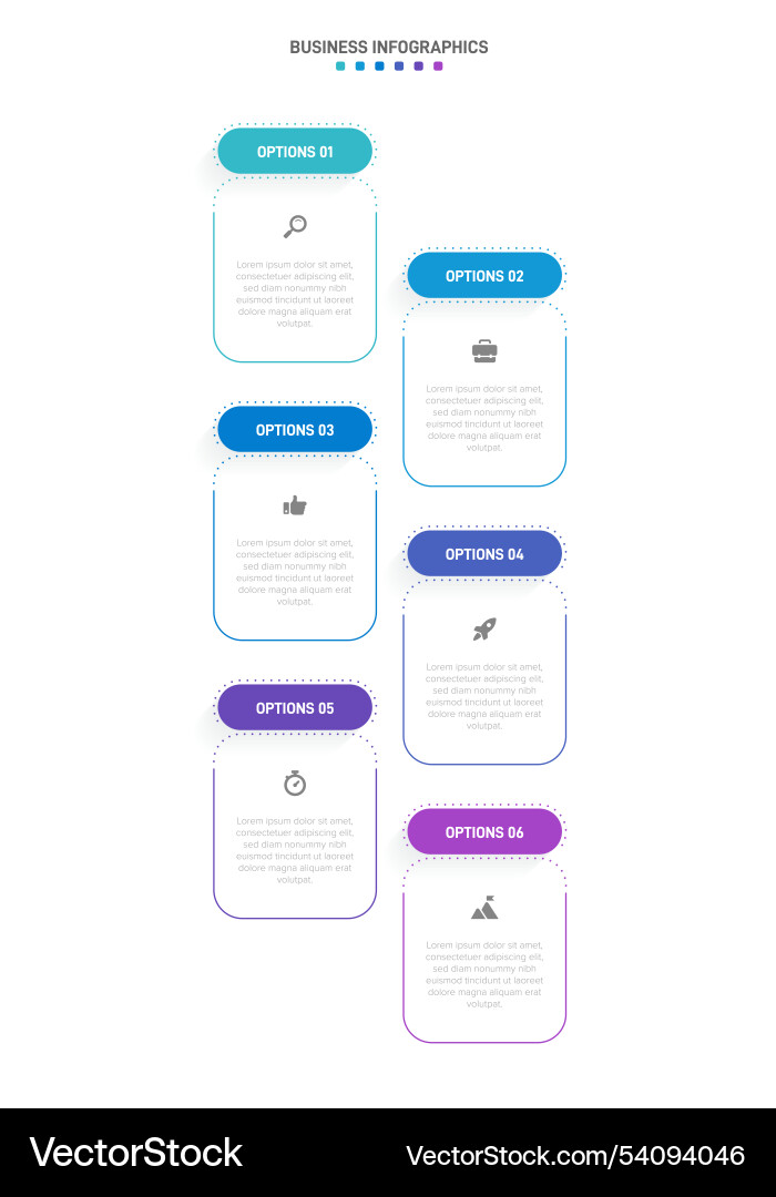 Vertical progress bar featuring 6 arrow-shaped Vector Image