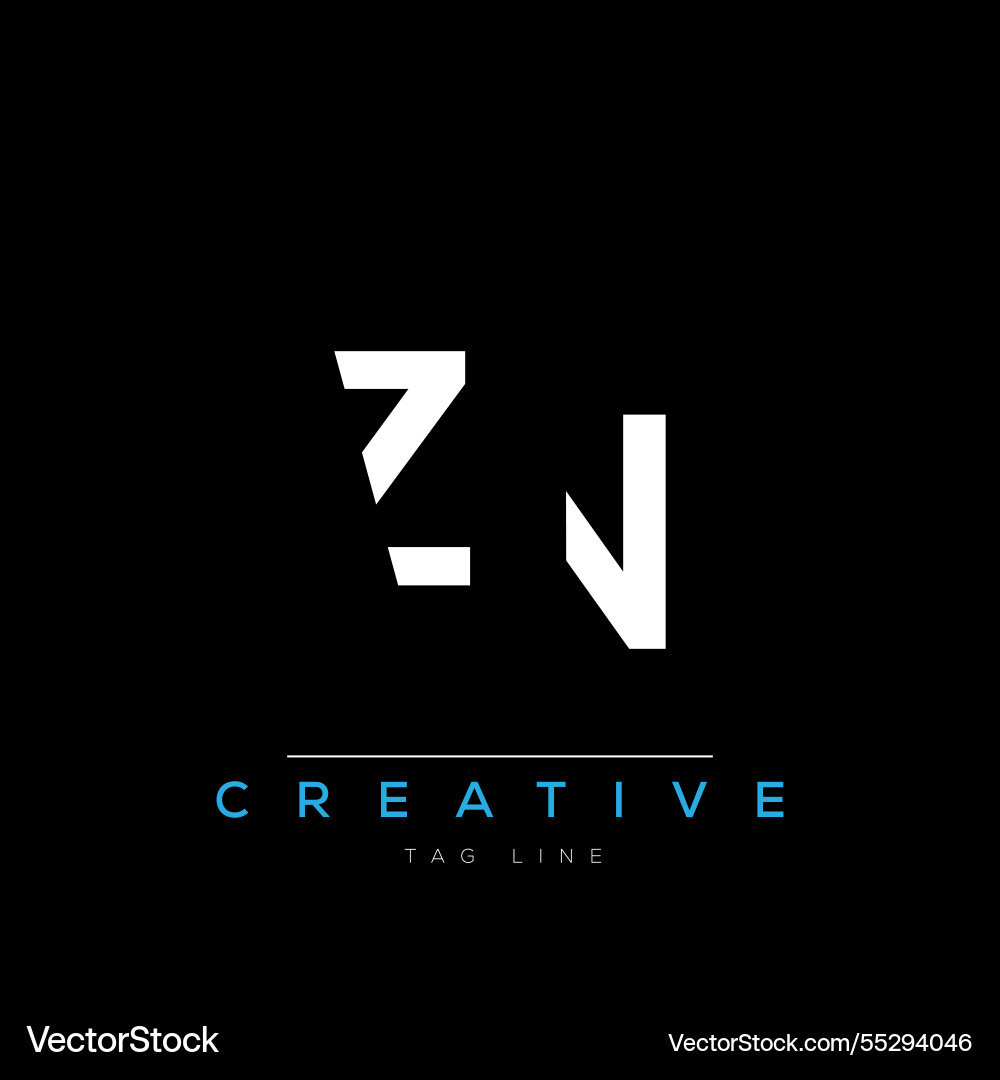 Zn creative monogram logo Royalty Free Vector Image