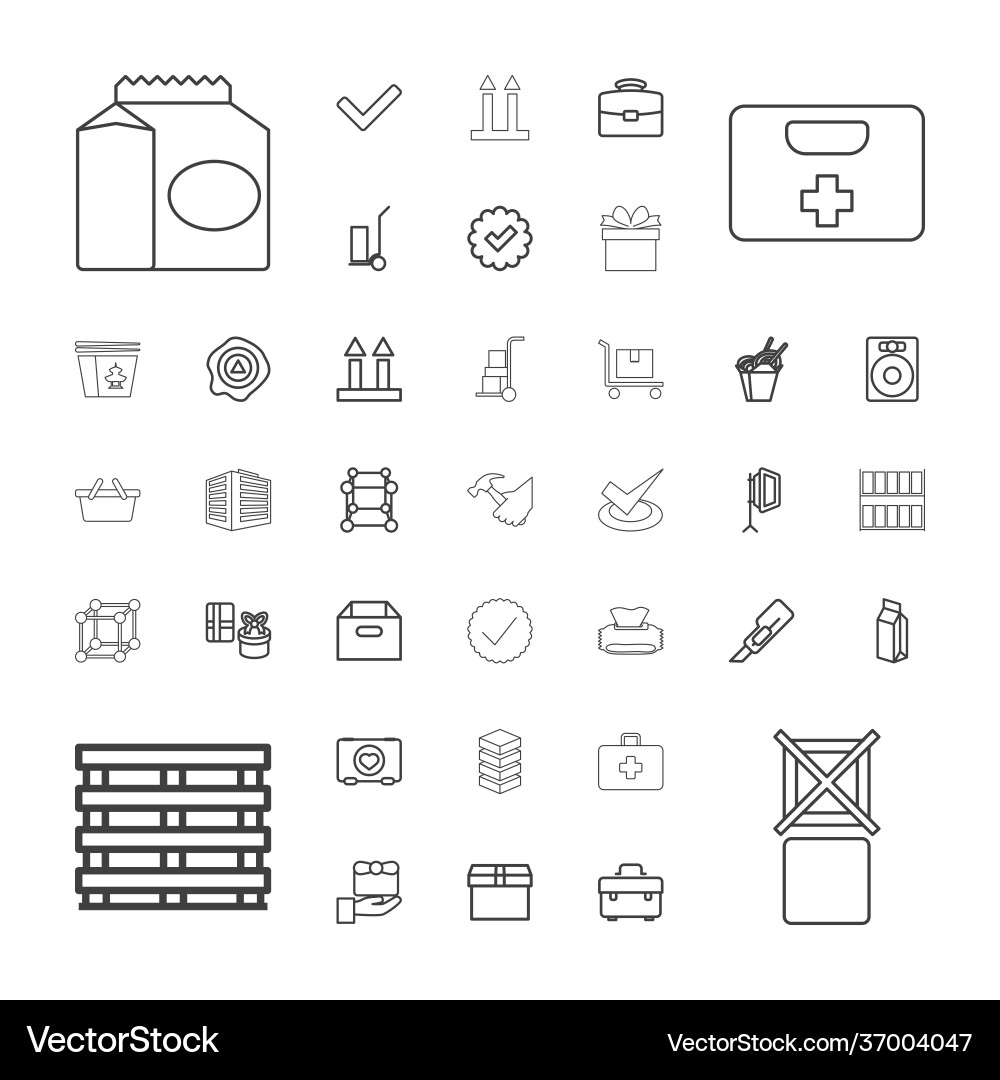 37 Box Symbole Lizenzfreies Vektorbild - VectorStock