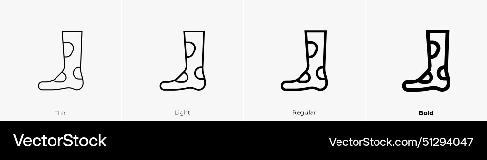 Diabetic foot icon thin light regular and bold Vector Image