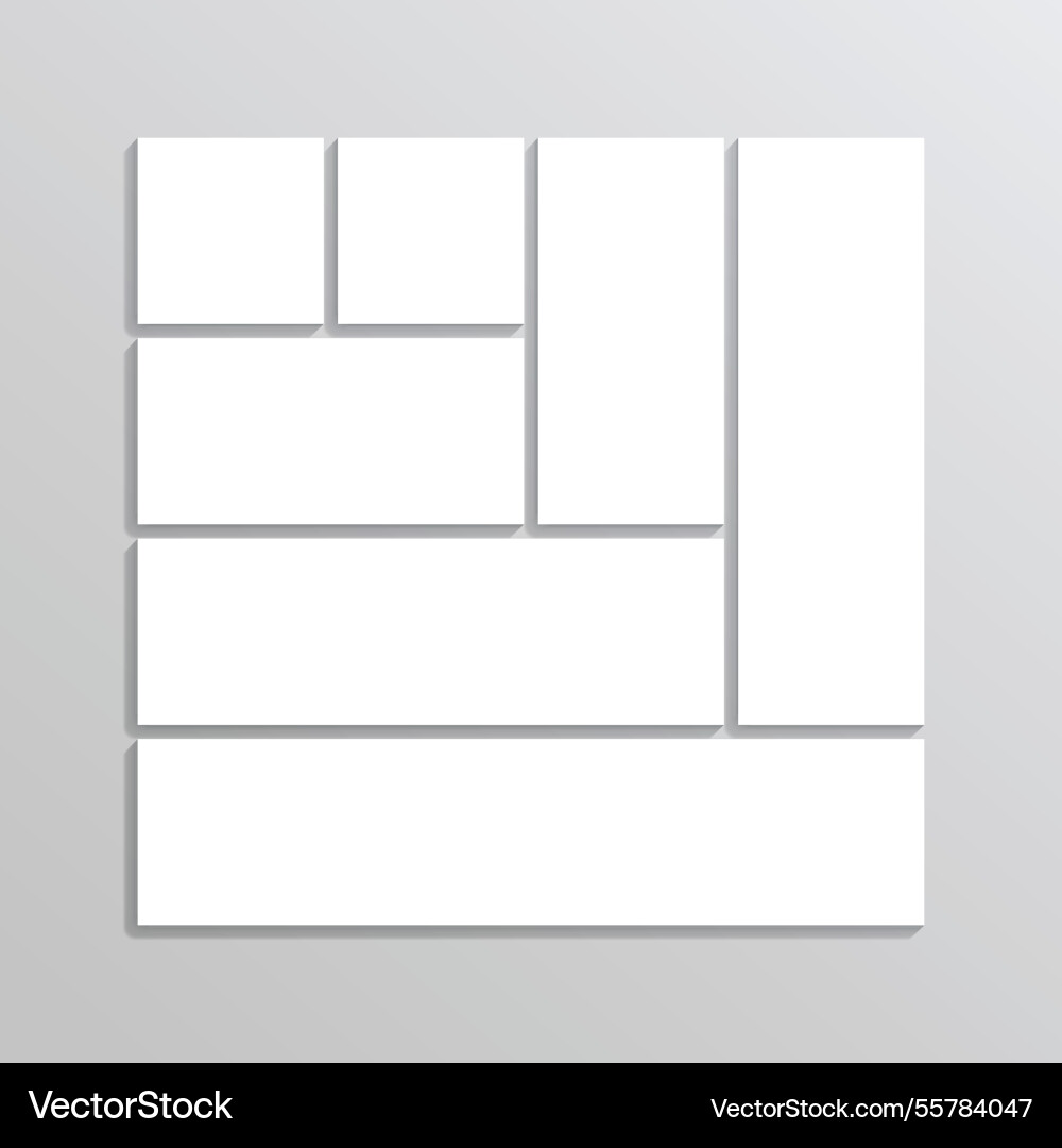 Empty portfolio images square mood board photo Vector Image