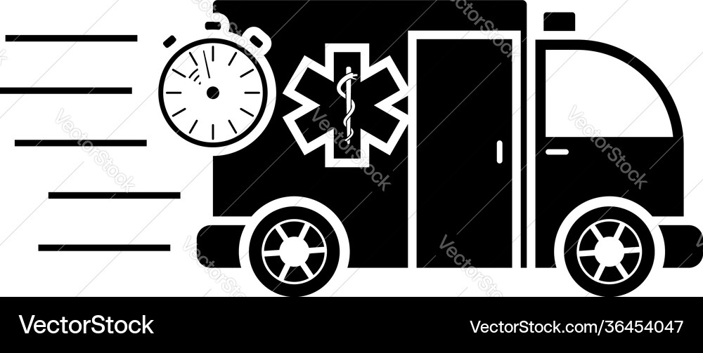 Fast ambulance car icon Royalty Free Vector Image