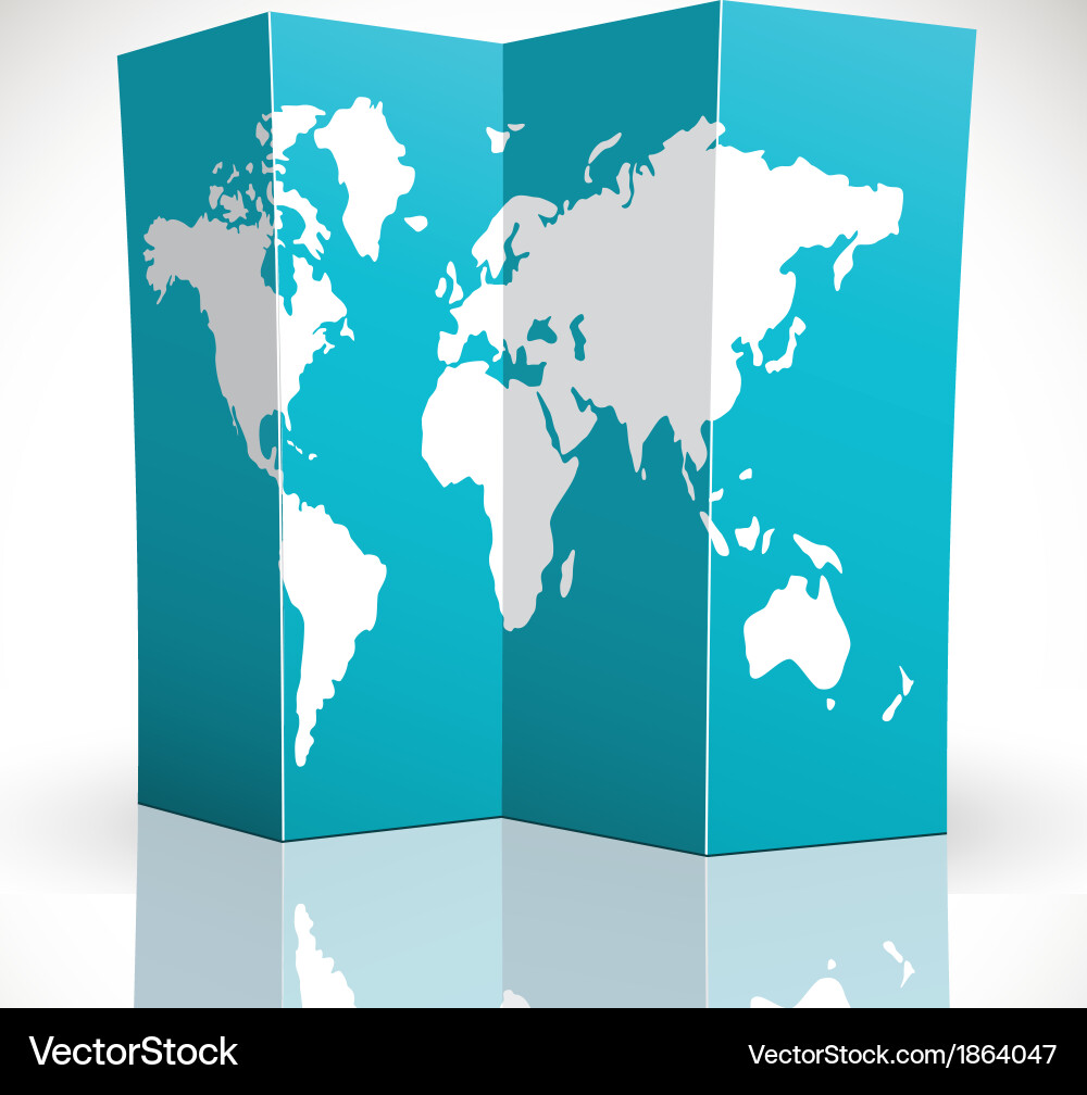 Folded World Map Royalty Free Vector Image - VectorStock