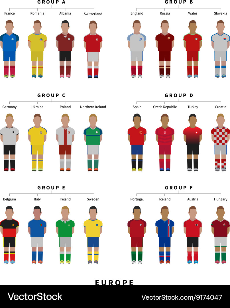 Football soccer team player flat style Royalty Free Vector