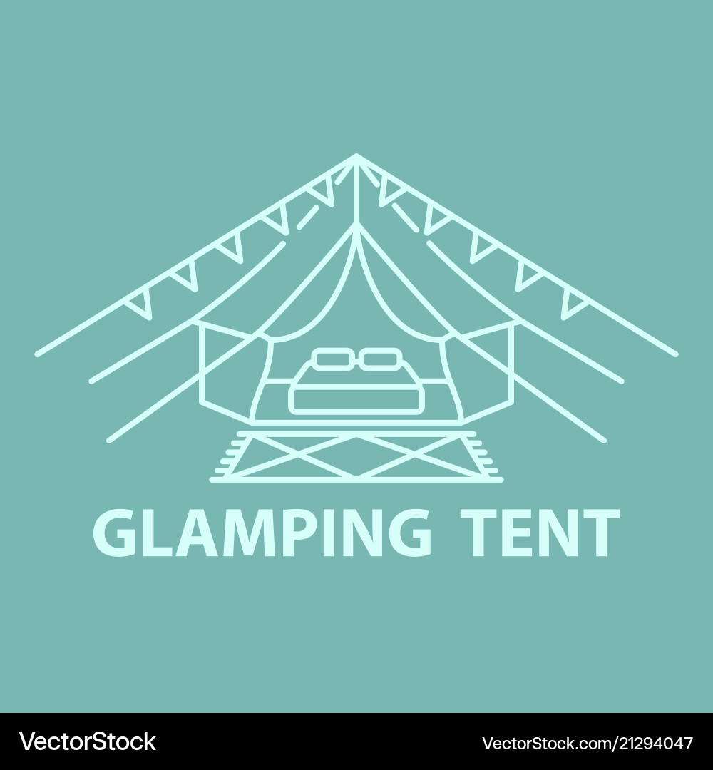 Glamping tent accommodation Royalty Free Vector Image