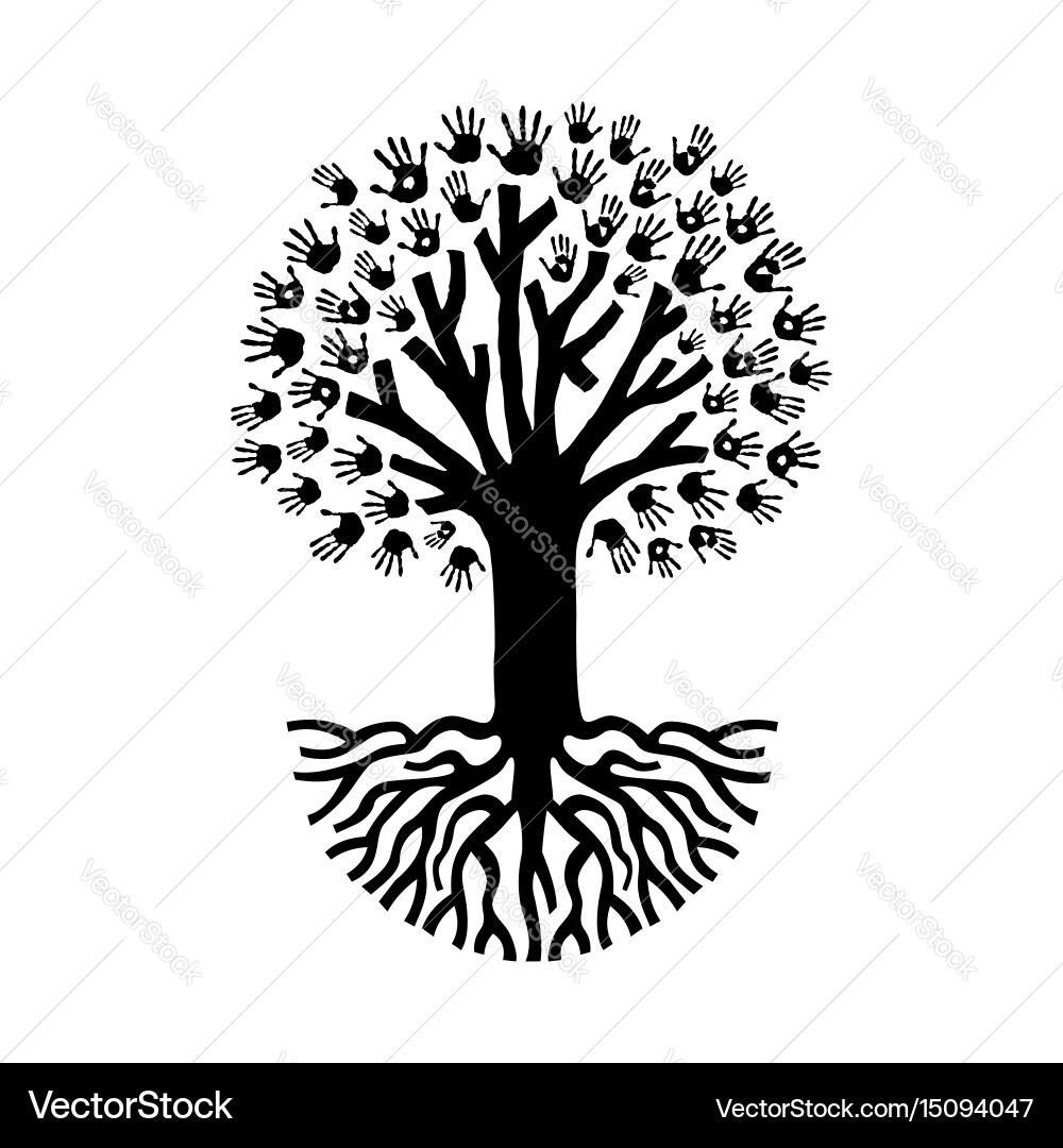 Hands Forming a Tree of Support Royalty Free Vector Image