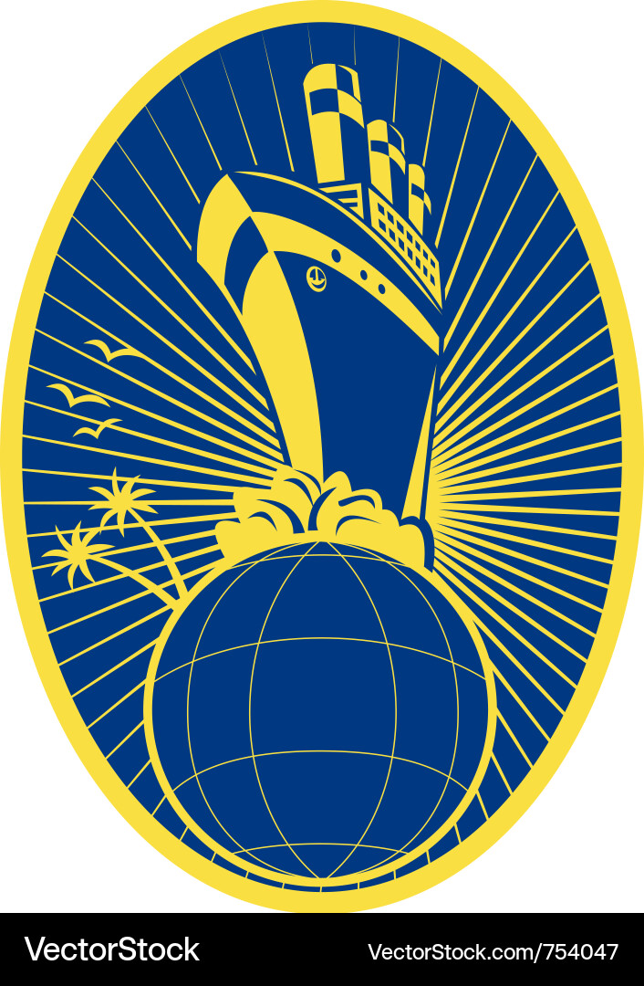 Passenger ship boat ocean liner Royalty Free Vector Image