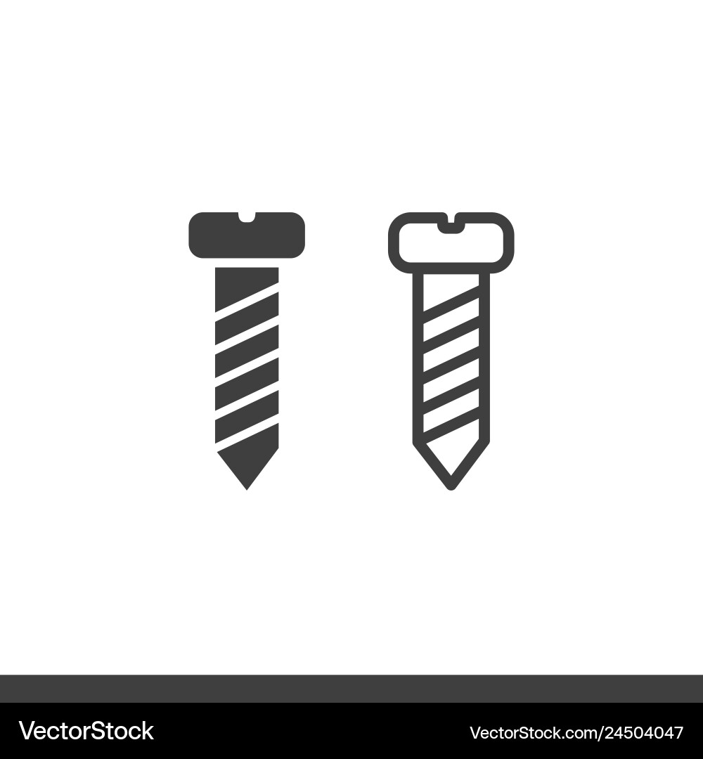 Screw icons filled and line style Royalty Free Vector Image