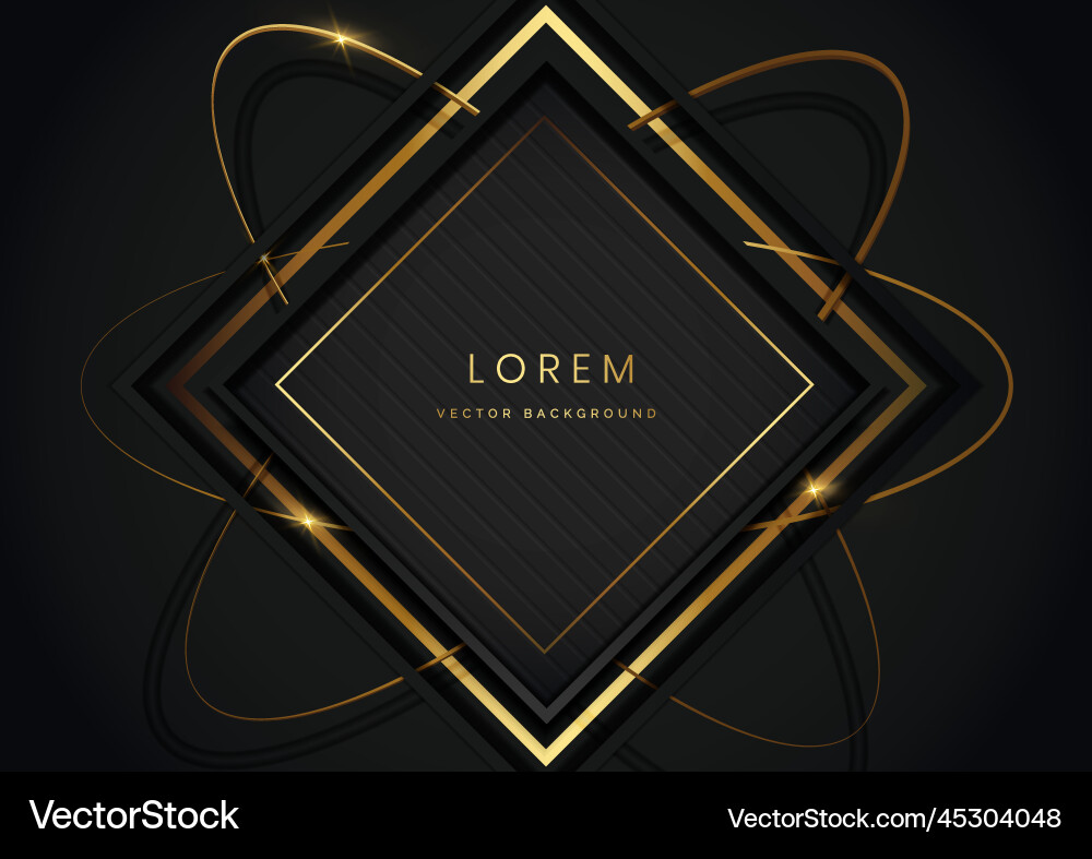 Abstract luxury gold square overlapping Royalty Free Vector