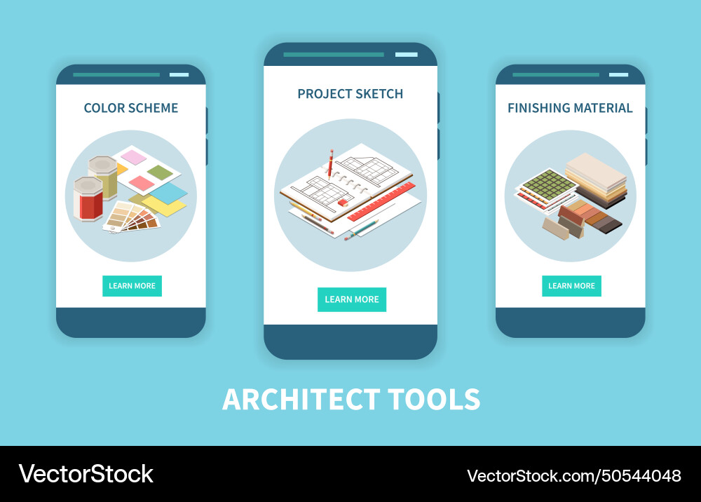 Architect vertical banners set Royalty Free Vector Image