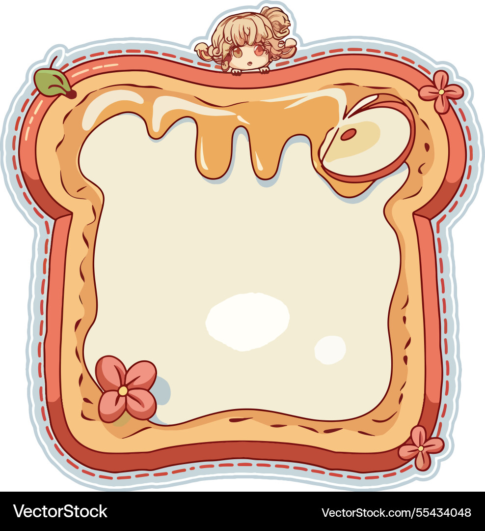 Bread border food text writing background Vector Image