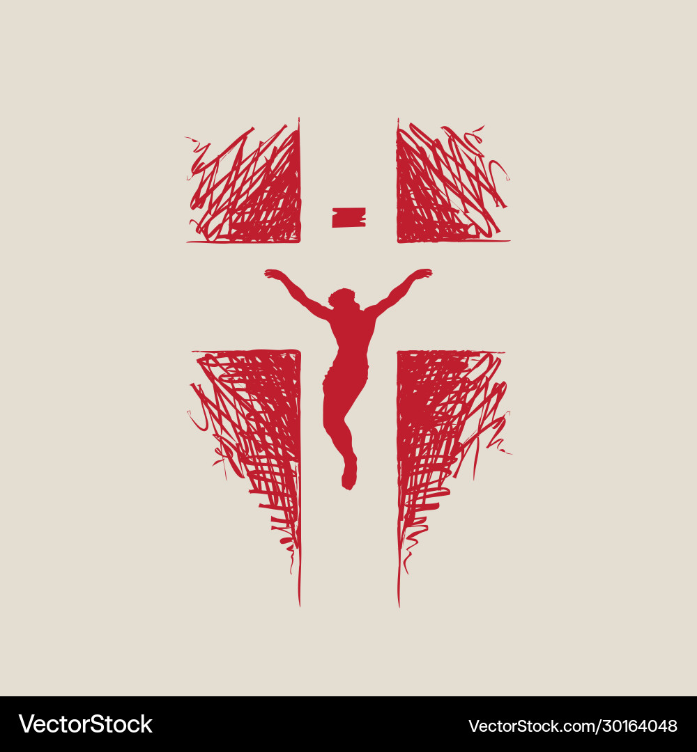 Creative religious banner with crucified jesus Vector Image
