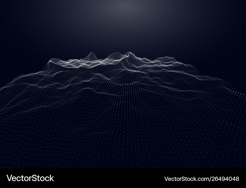 Digital Particle Flow Landscape Royalty Free Vector Image