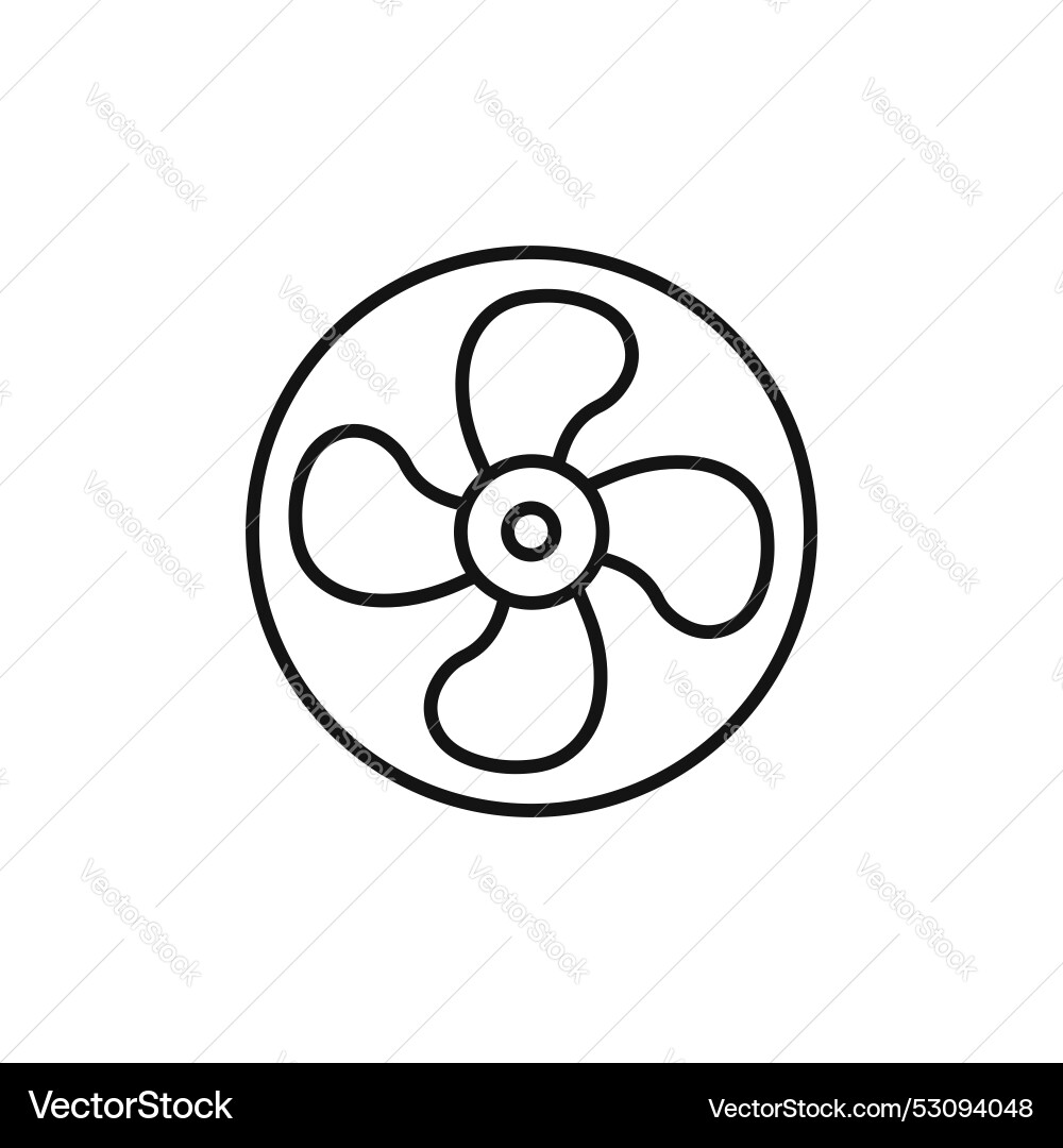 Fan icon isolated on white background Royalty Free Vector