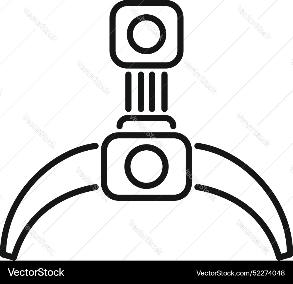 Futuristic robot arm holding object with laser Vector Image