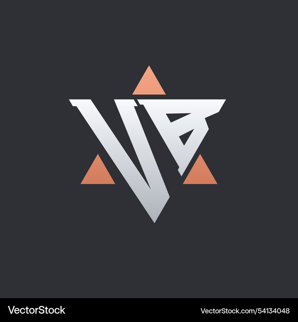 Modern vb letter logo design with geometric Vector Image